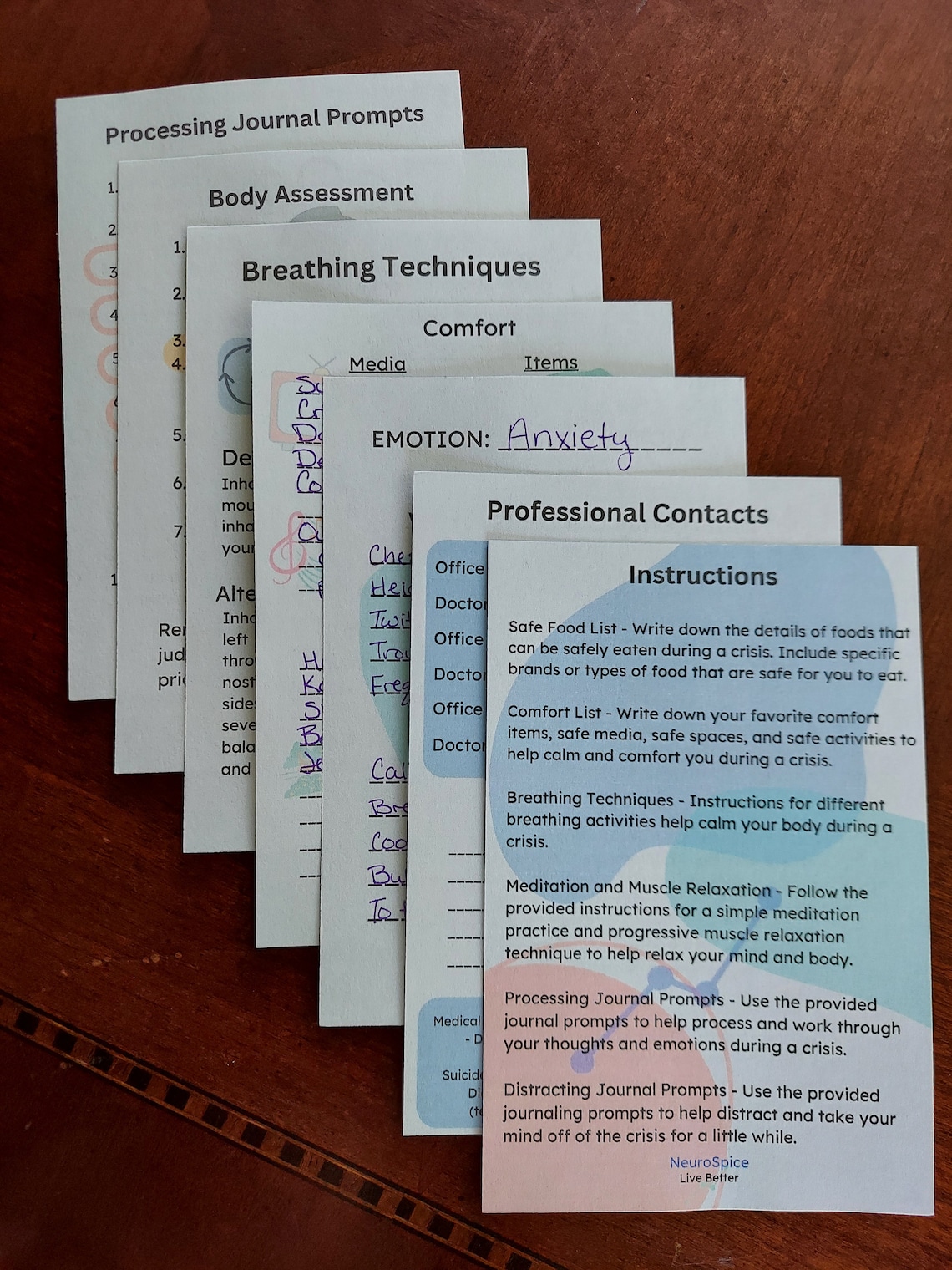 Mental Health, Crisis Cards, Crisis Tools, Depression and Anxiety Aids ...