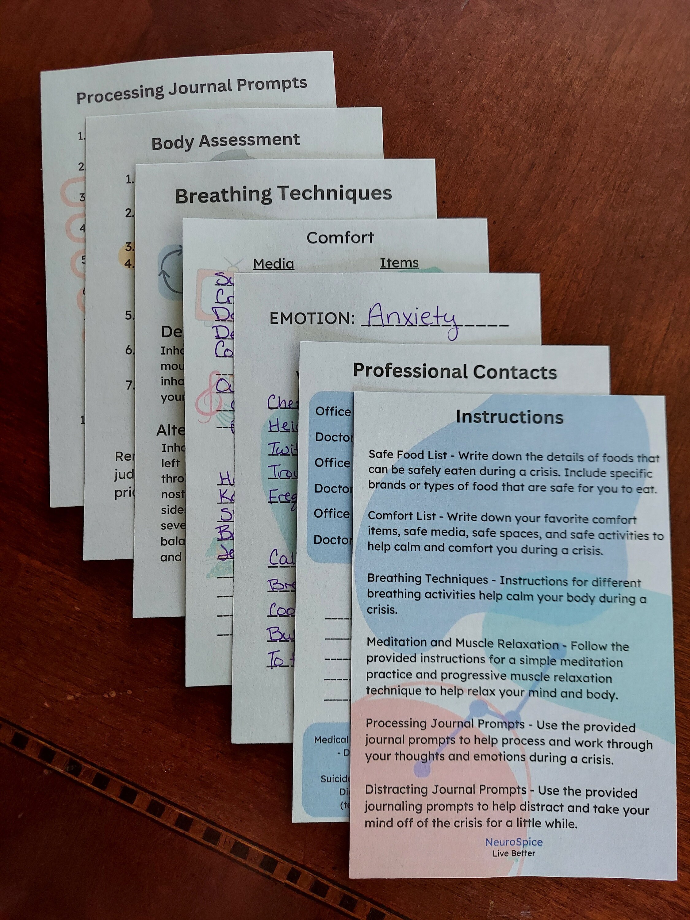 Mental Health, Crisis Cards, Crisis Tools, Depression and Anxiety Aids ...