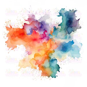 16 Pink Watercolor Spots | Digital Splatter Art for Crafting ...