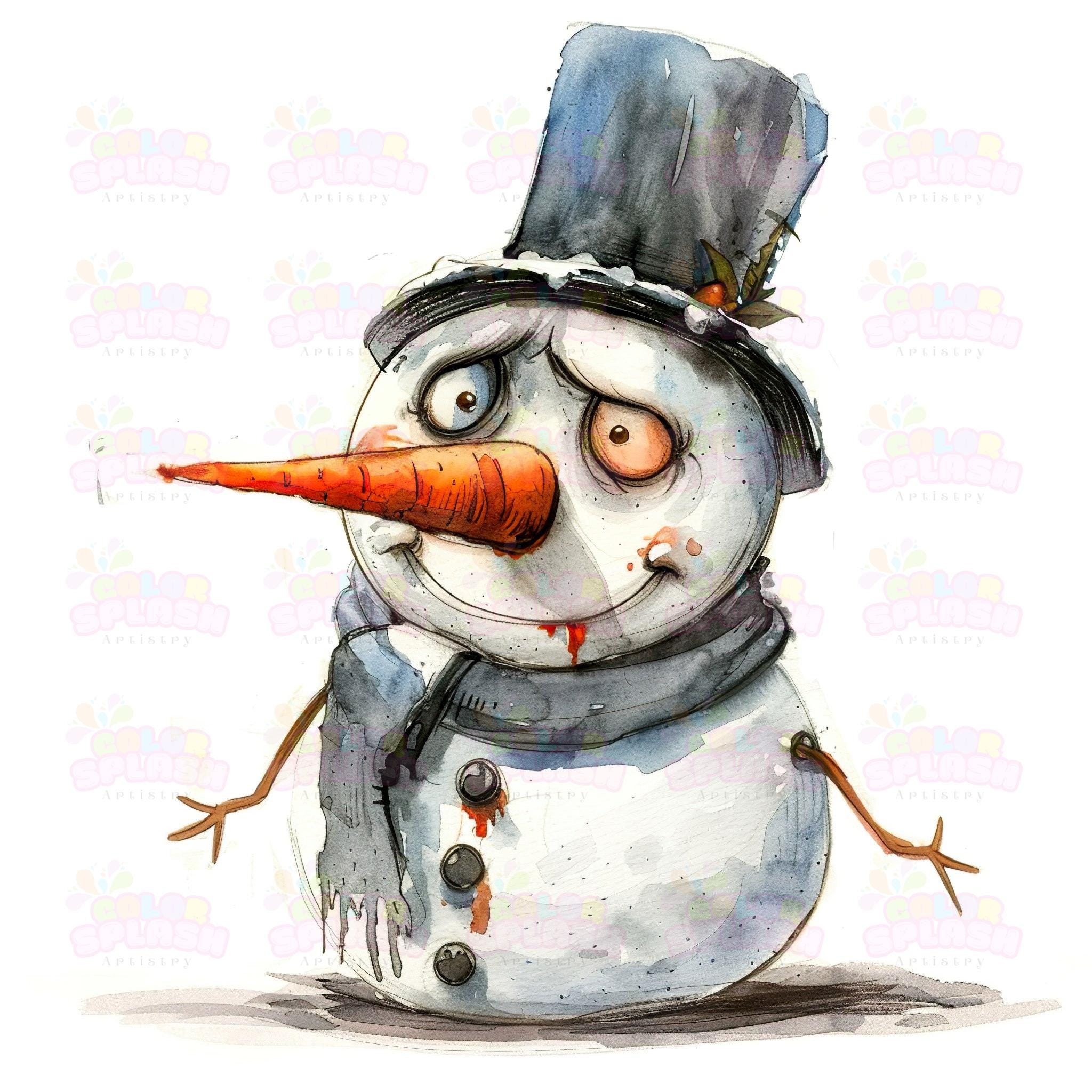 20 Expressive Snowman Art - Whimsical Snowman Illustrations Showcasing ...