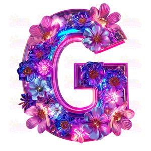 26 Floral Letter A to Z | Botanical Alphabet Monogram Wall Art | Hand ...