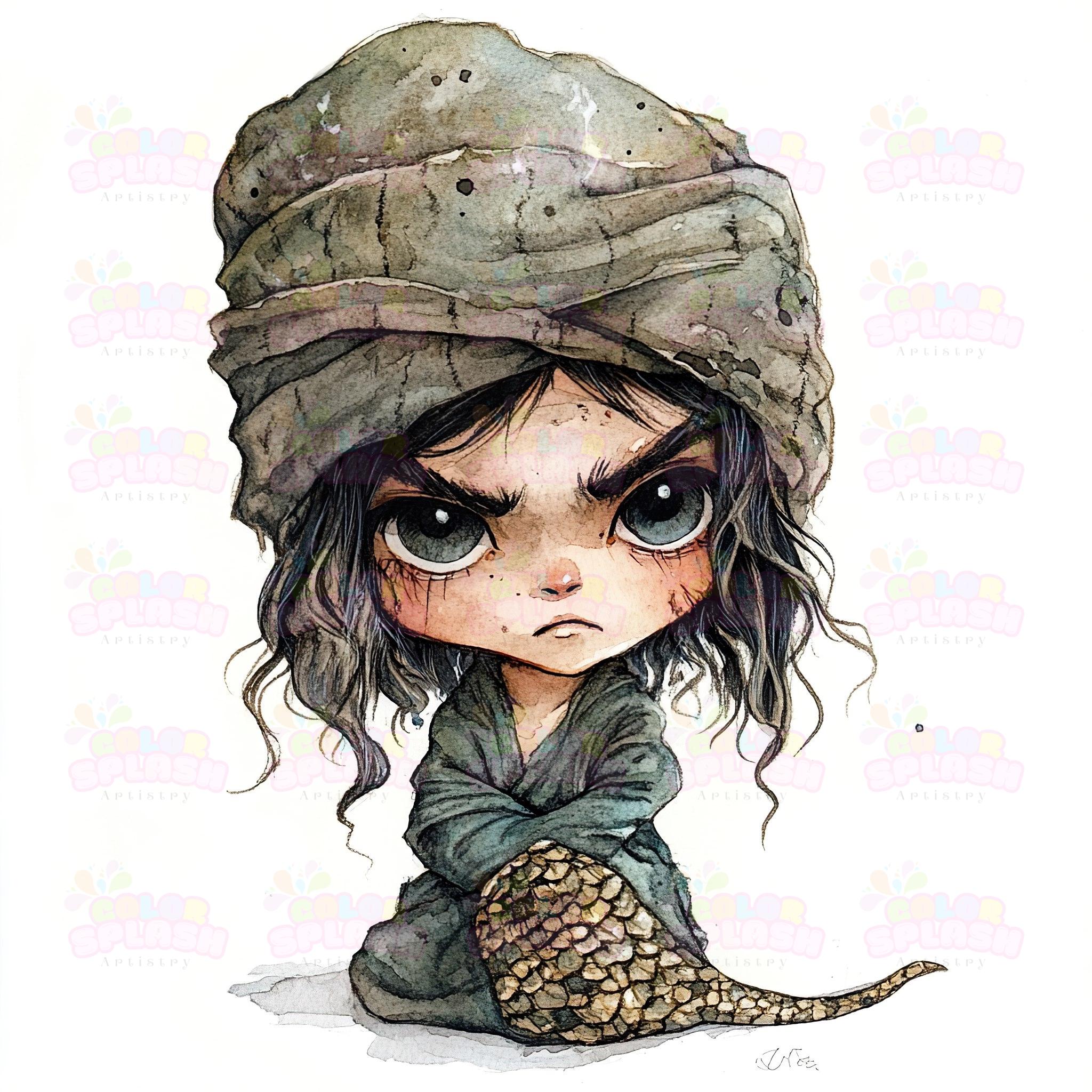 16 Evil Chibi Witch Art | Snake Skin Turban & Burpal Sack Clothing ...