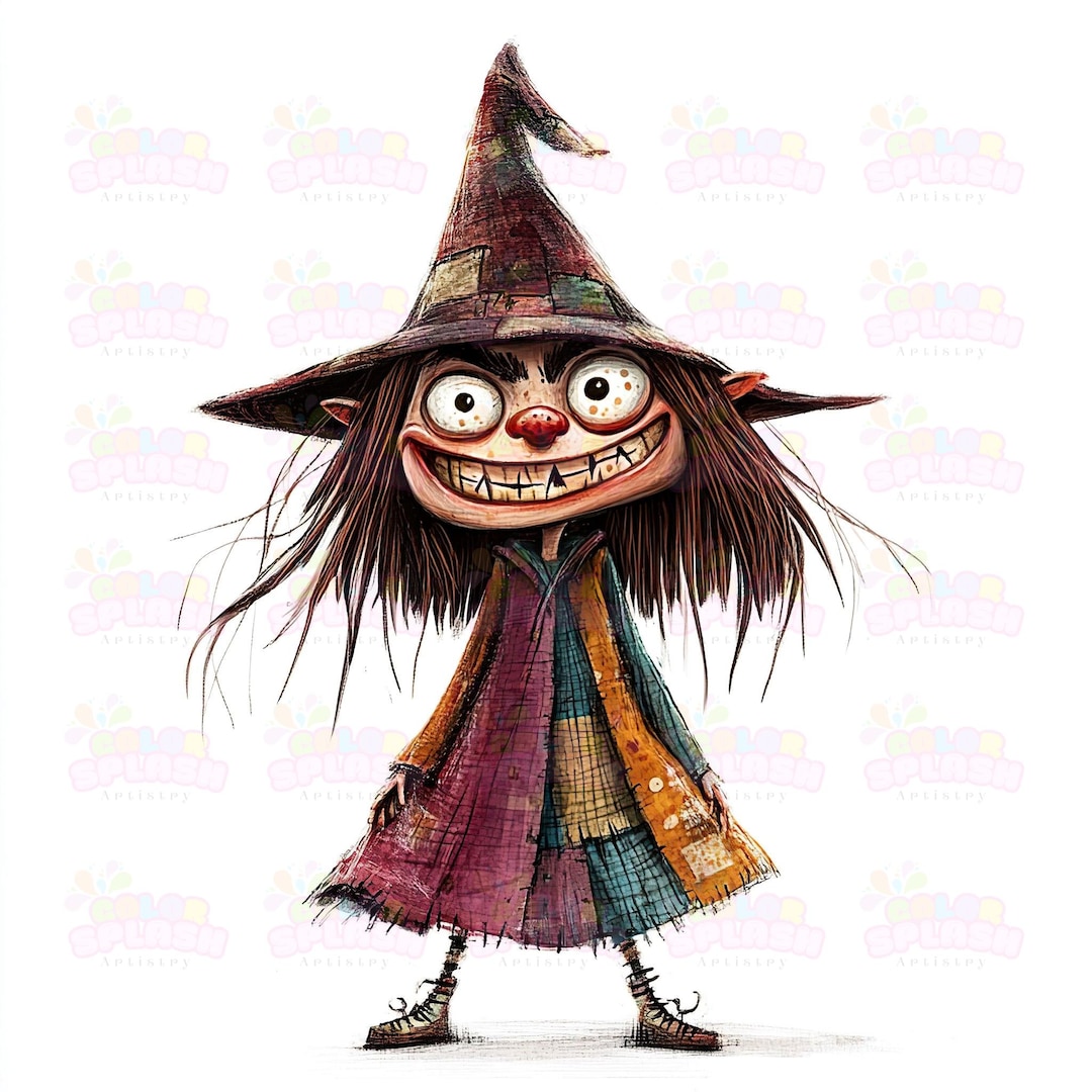 16 Funny Ugly Patchwork Witch Art - Cartoon Witch With Big Nose ...