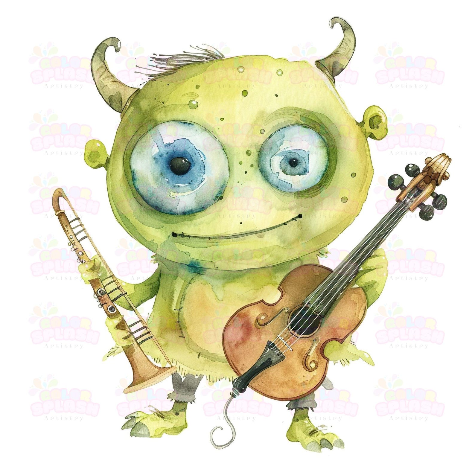 18 Green Monster Mash Art Cute Monster Print for Halloween Decor ...