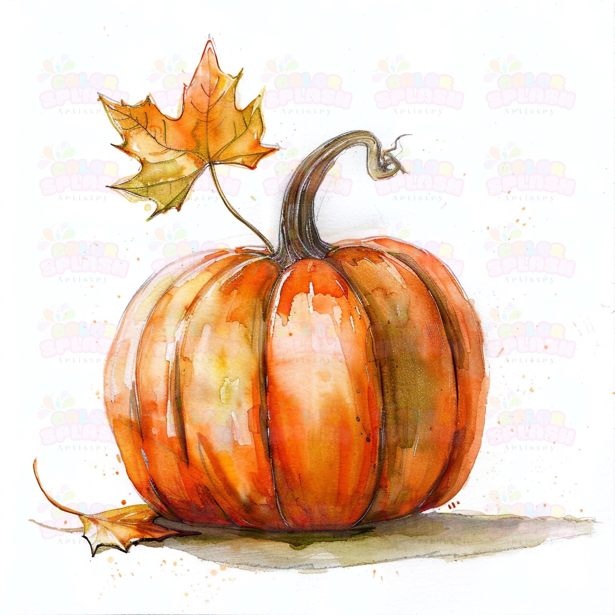 23 Watercolor Pumpkin Clipart | Autumn Pumpkin Decor | Halloween ...