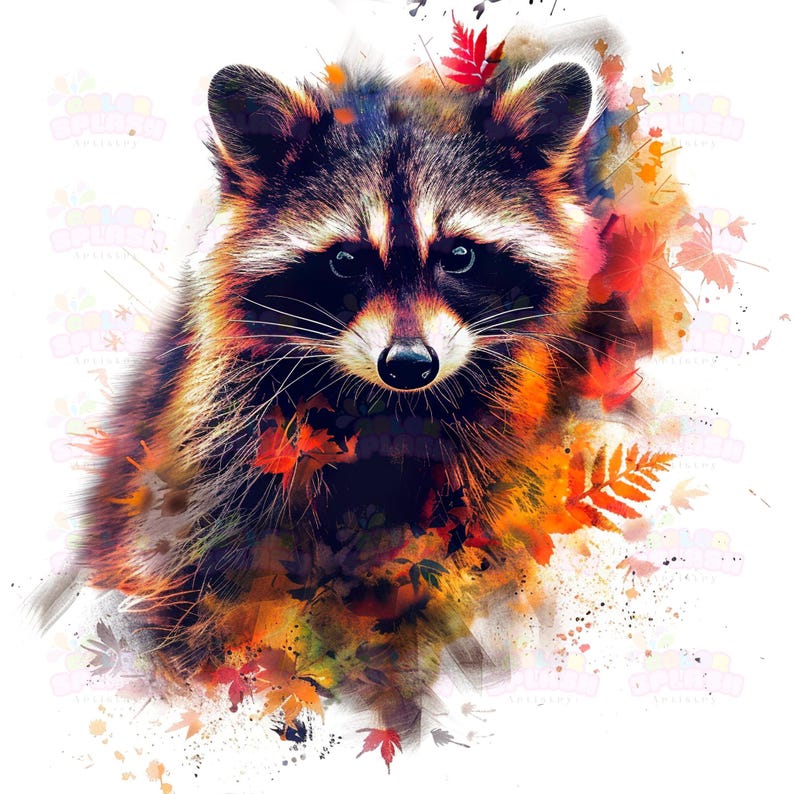 15 Cute Fall Raccoon Clipart | Autumn Animal Printable Art | Digital ...