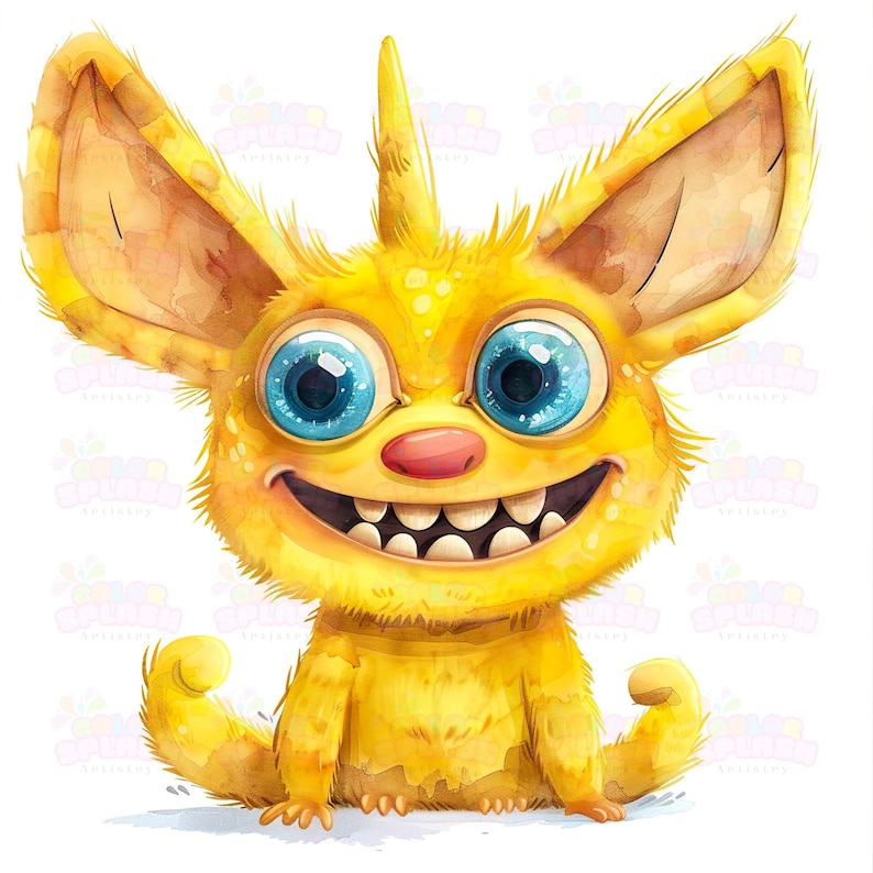 19 Playful Yellow Monster Art Print Cute Monster Illustration for Kids ...