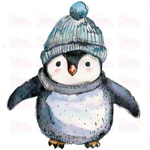 16 Adorable Winter Penguin Art | Cute Penguin Clipart With Hat | Cozy ...
