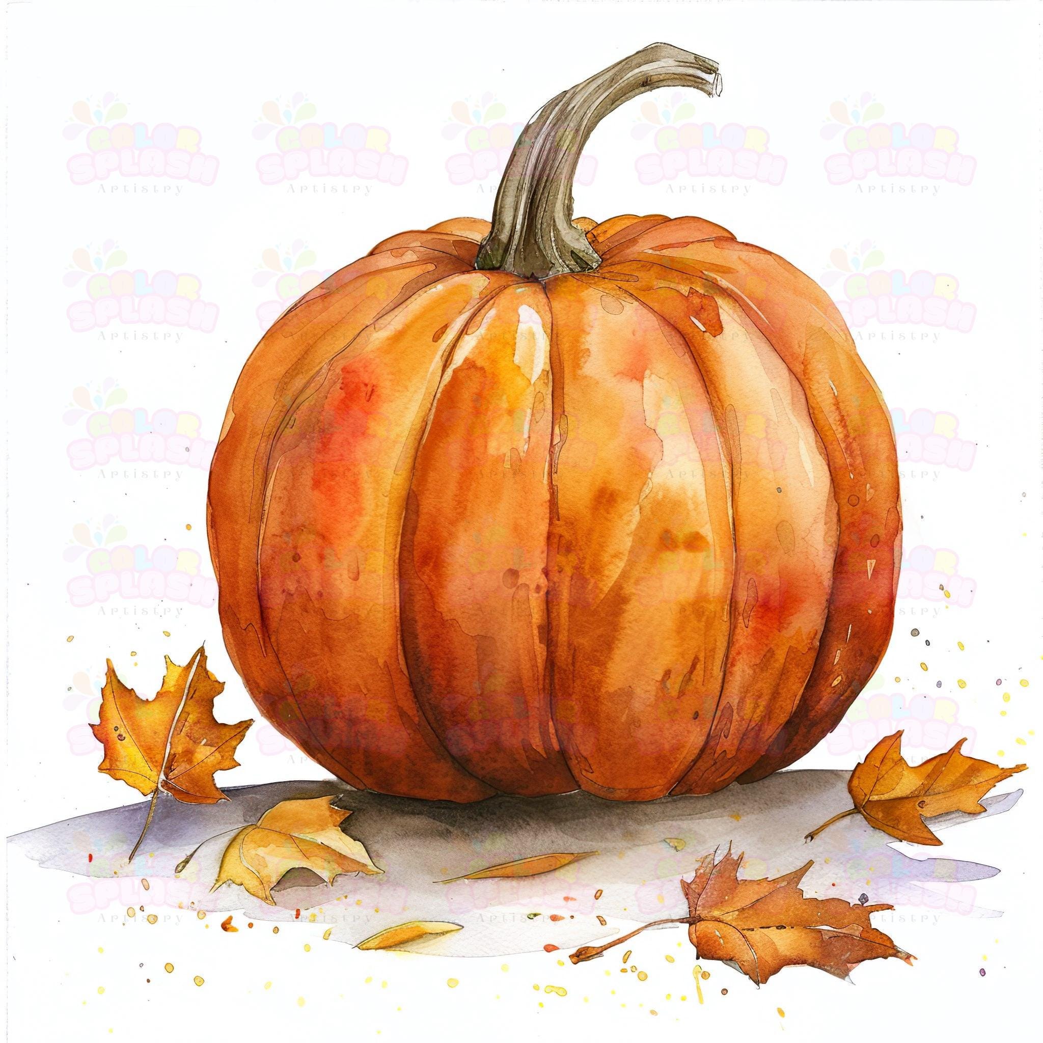 23 Watercolor Pumpkin Clipart | Autumn Pumpkin Decor | Halloween ...