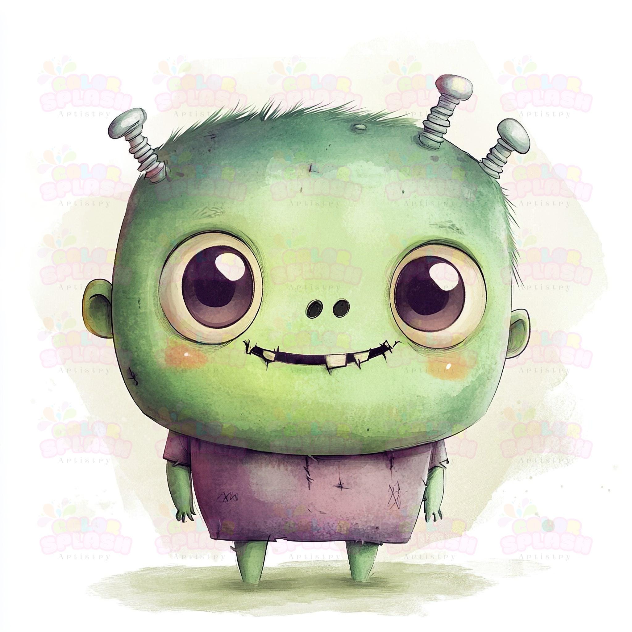 14 Cute Frankenstein Clipart | Green Monster With Bolts | Playful ...