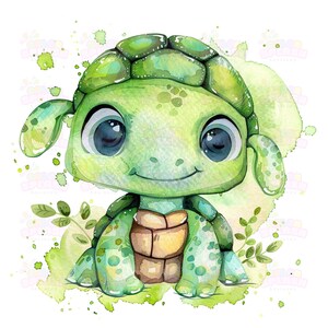 16 Cute Turtle Illustration | Adorable Pastel Turtle Clipart for Kids ...