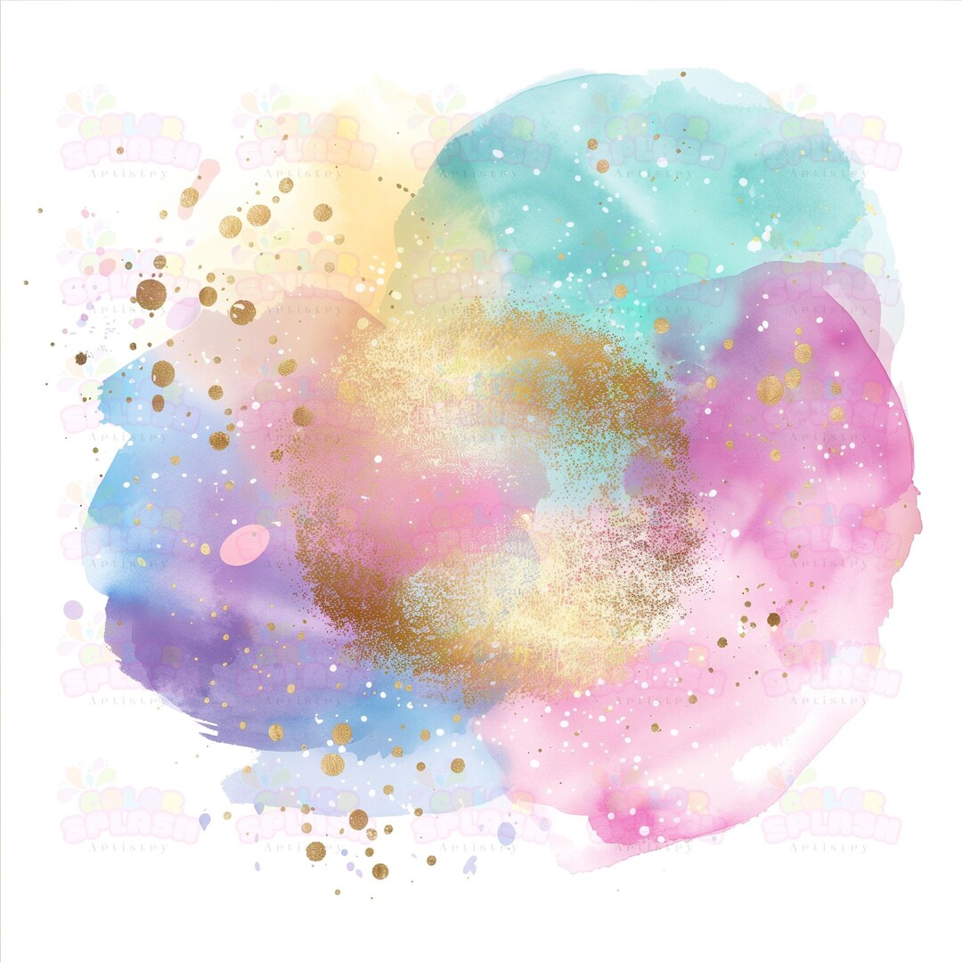 12 Pastel Color Flash Art With Golden Glittering | Shimmery Glitter ...