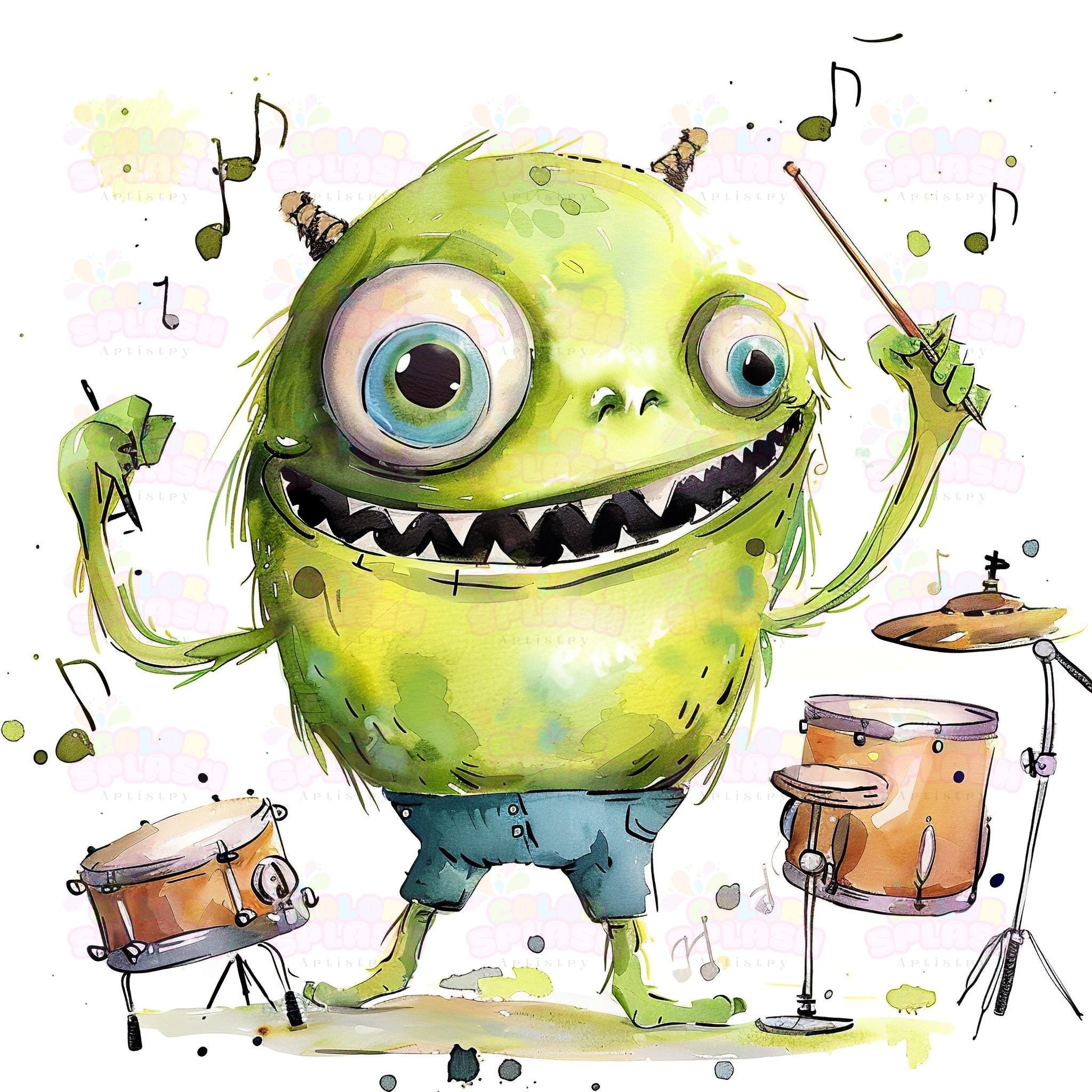 18 Green Monster Mash Art Cute Monster Print for Halloween Decor ...