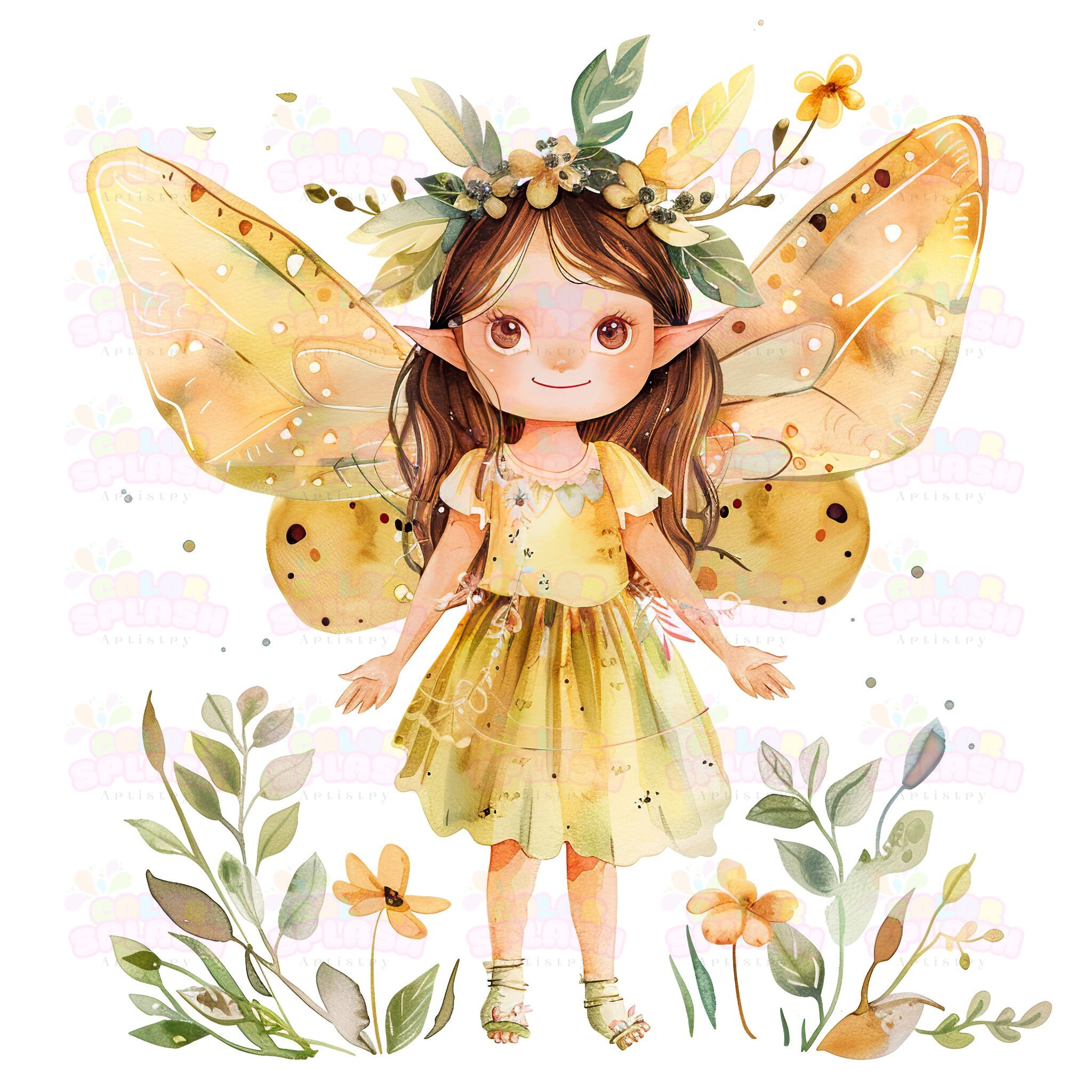 13 Fairy Clipart Watercolor Art, Child Fairy With Wings, Whimsical Kids ...