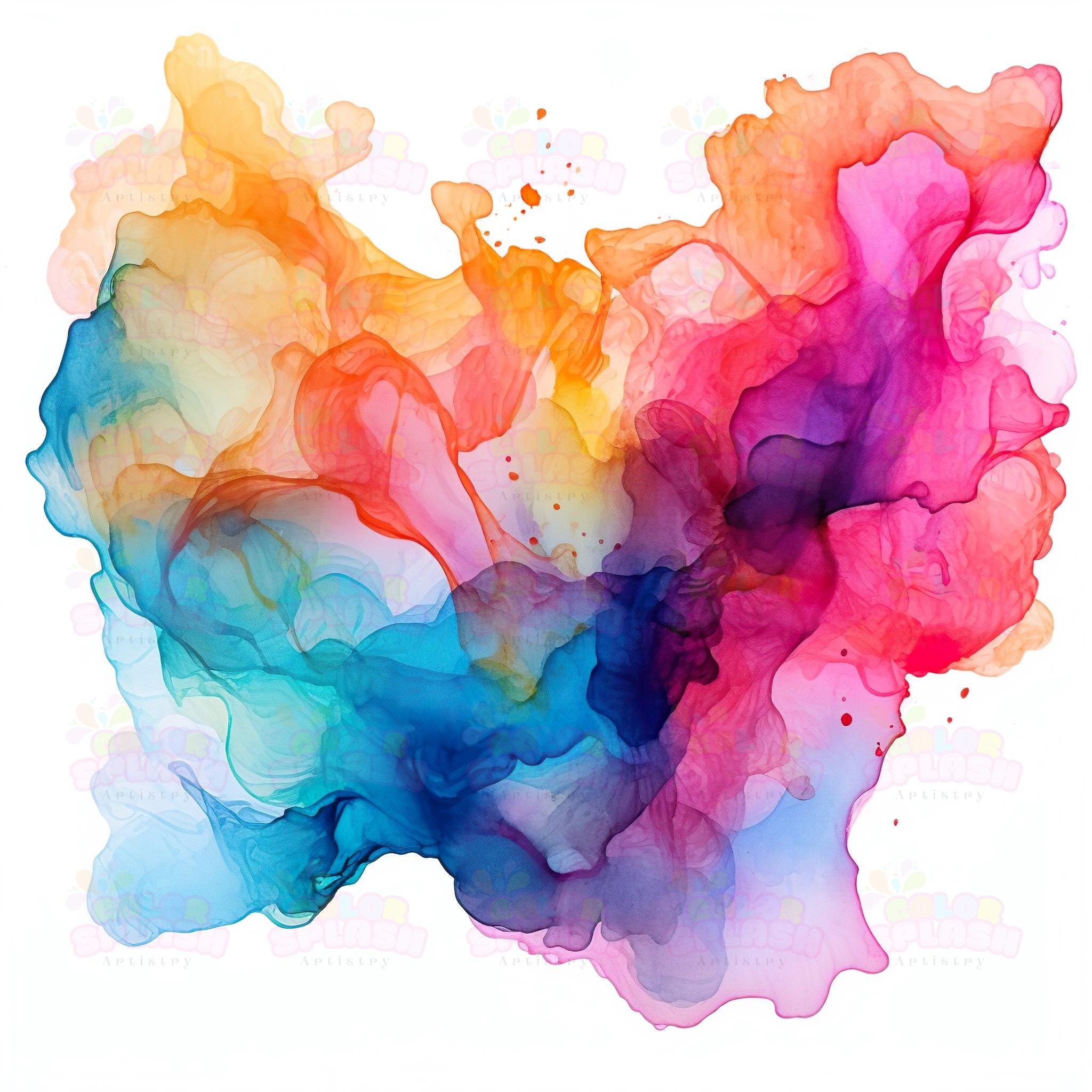 16 Pink Watercolor Spots | Digital Splatter Art for Crafting ...