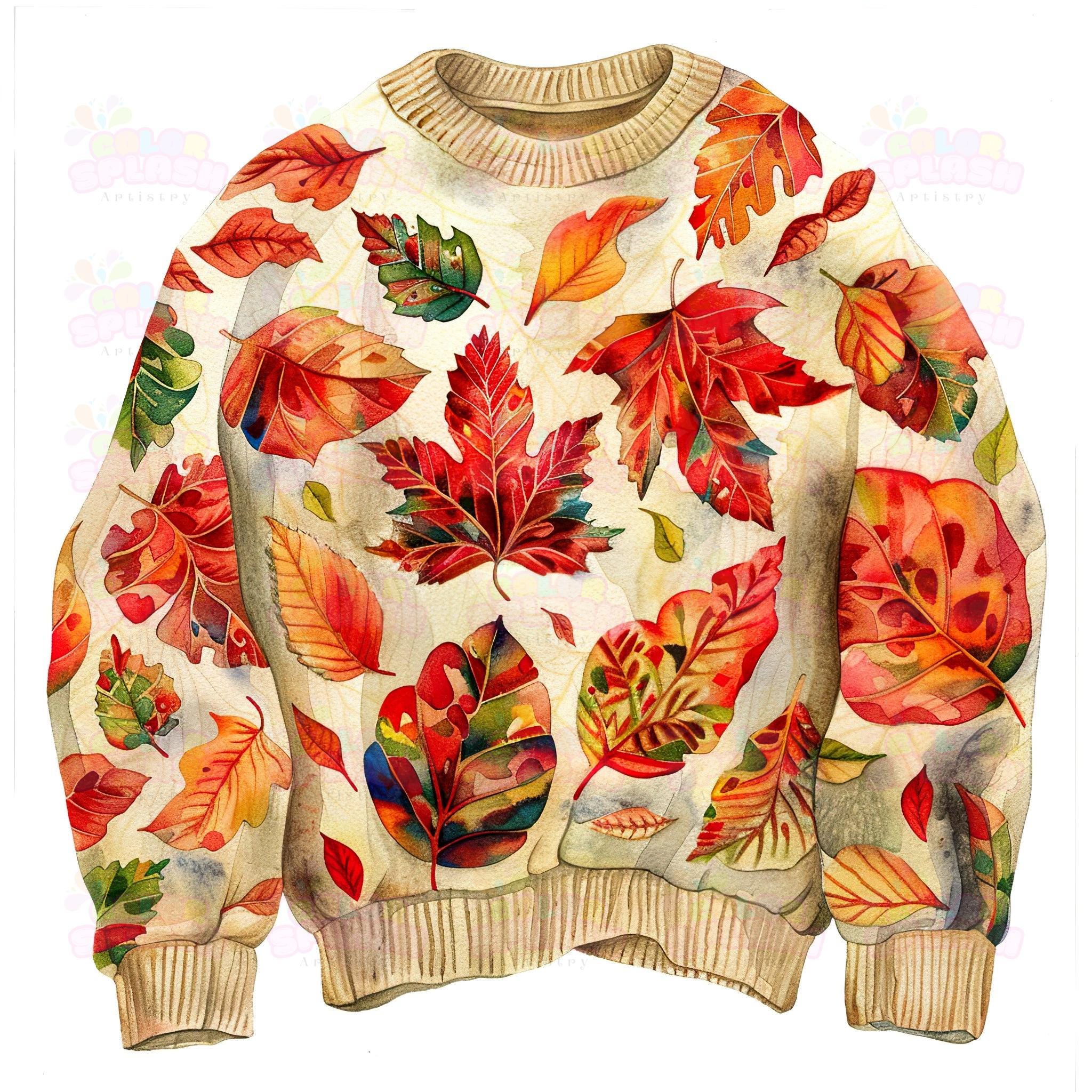 15 Cozy Autumn Sweater Clipart | Watercolor Fall Sweater PNG for Crafts ...