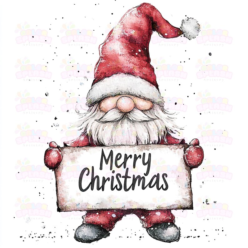 17 Cute Gnome Clipart | Merry Christmas Sign in Festive Colors ...