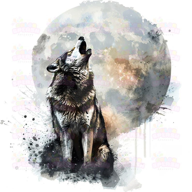 20 Werewolf Howling at the Moon | Spooky Night Art Print | Halloween ...