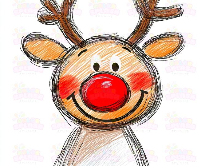 16 Detailed Santa's Reindeer Clipart Cute Holiday Reindeer Graphics for ...