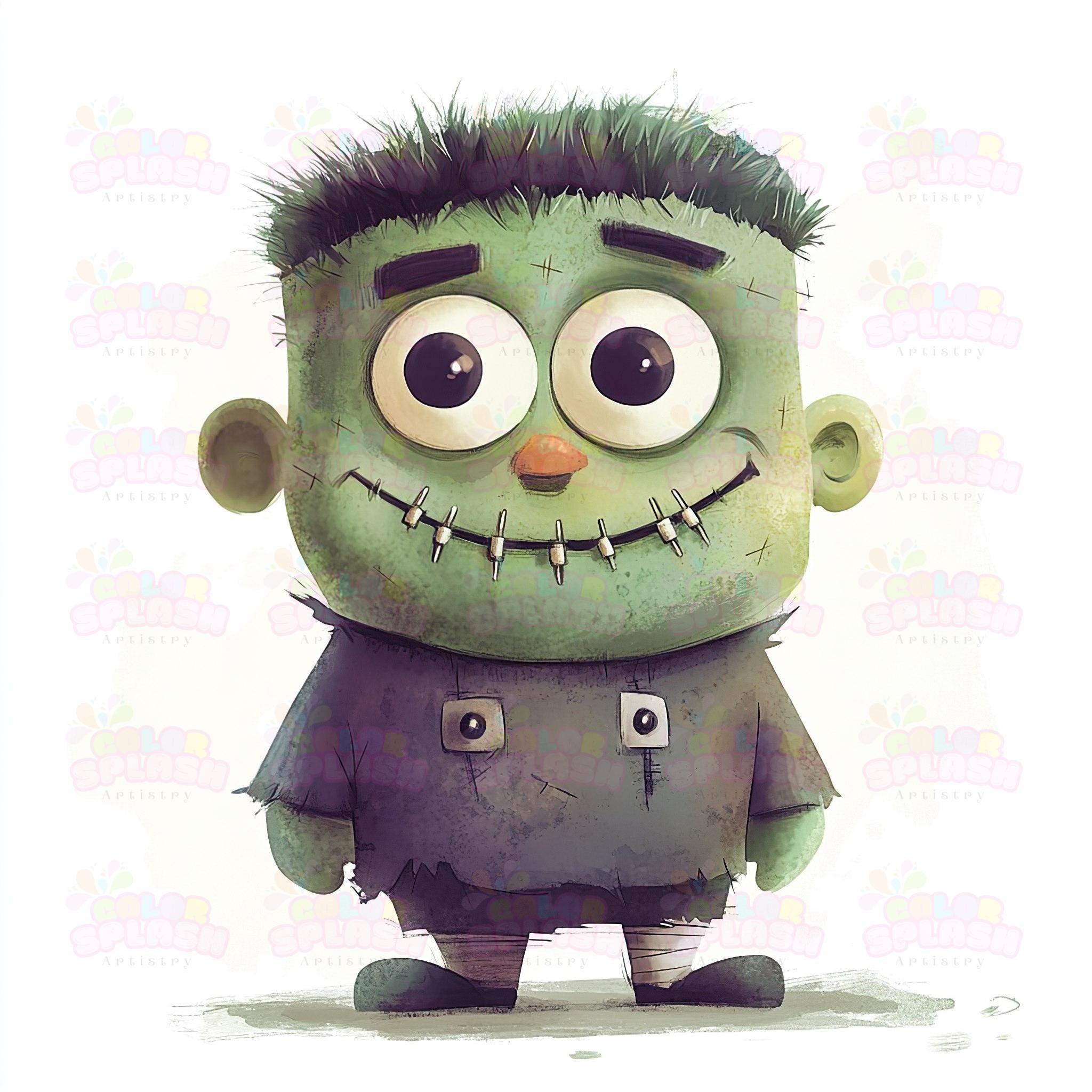 14 Cute Frankenstein Clipart | Green Monster With Bolts | Playful ...
