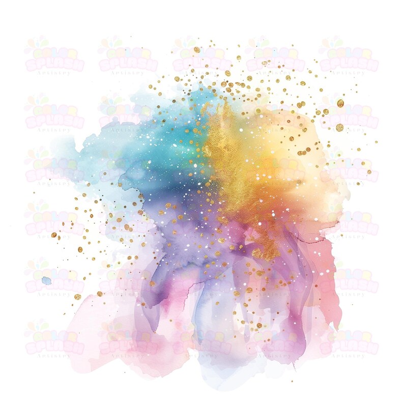 12 Pastel Color Flash Art With Golden Glittering | Shimmery Glitter ...