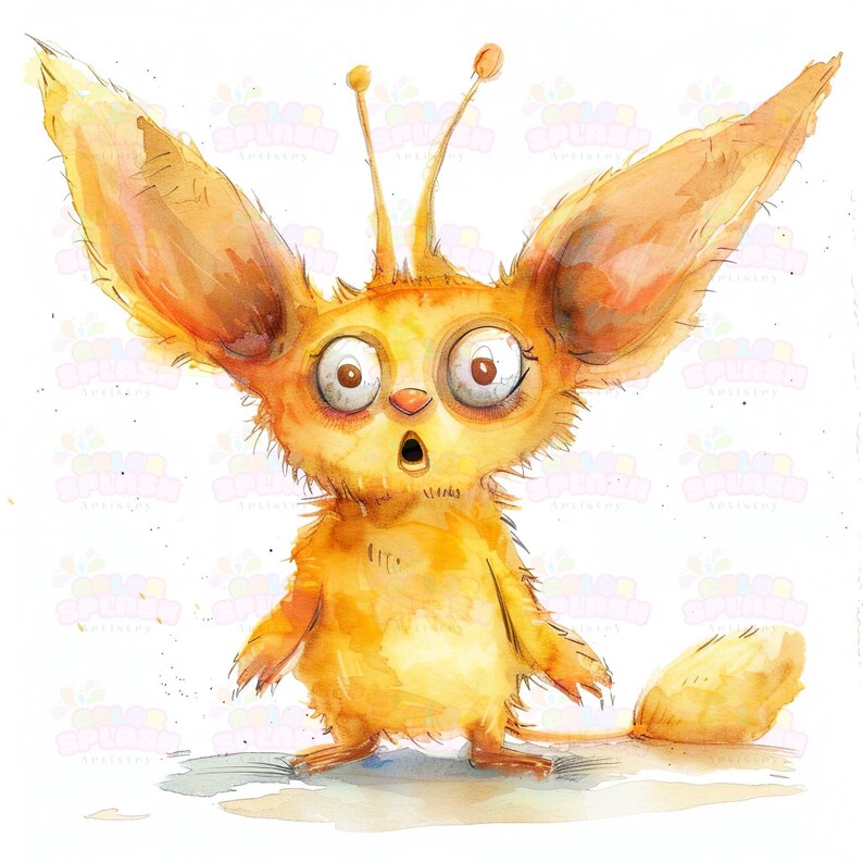 19 Playful Yellow Monster Art Print Cute Monster Illustration for Kids ...