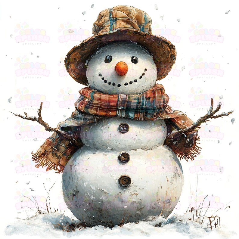 17 Watercolor Snowman Clipart | Cute Winter Decor | Christmas Art ...
