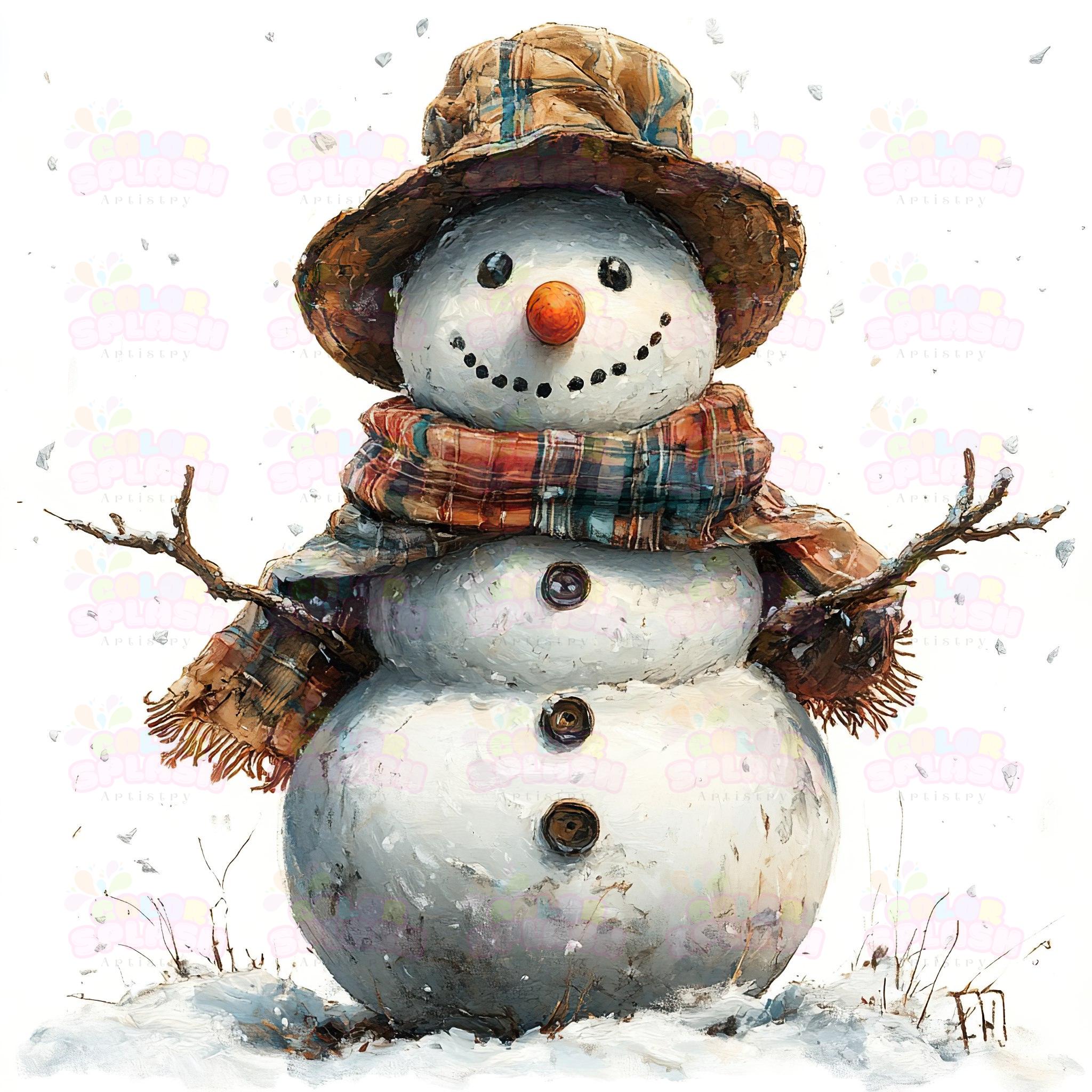 17 Watercolor Snowman Clipart | Cute Winter Decor | Christmas Art ...