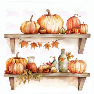 20 Cozy Fall Scenes Watercolor Clipart | Autumn Scenery Art | Rustic ...