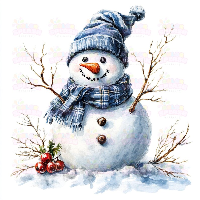 17 Watercolor Snowman Clipart | Cute Winter Decor | Christmas Art ...