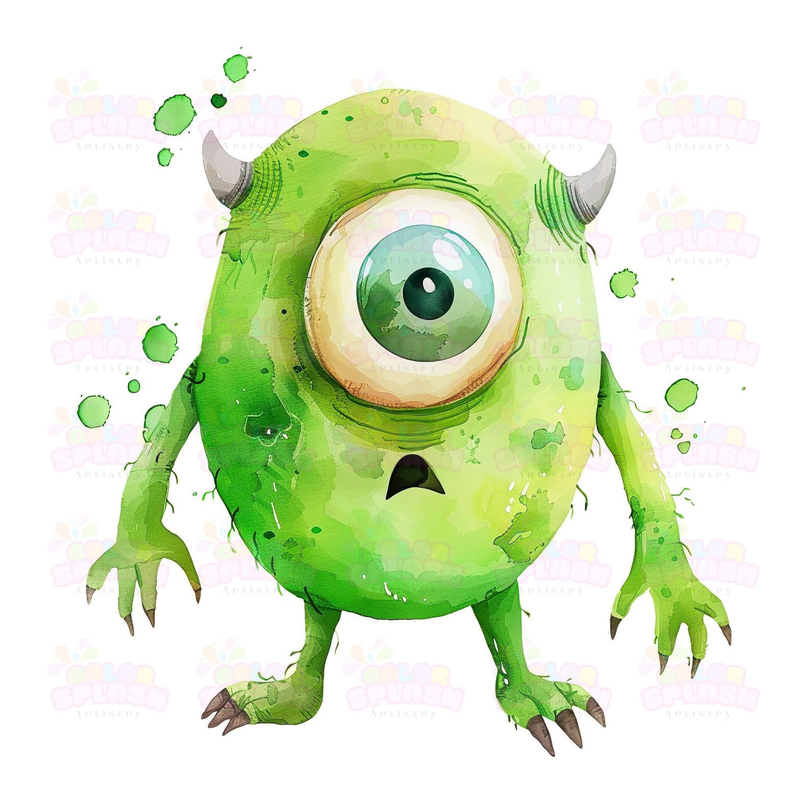 18 Green Monster Mash Art Cute Monster Print for Halloween Decor ...
