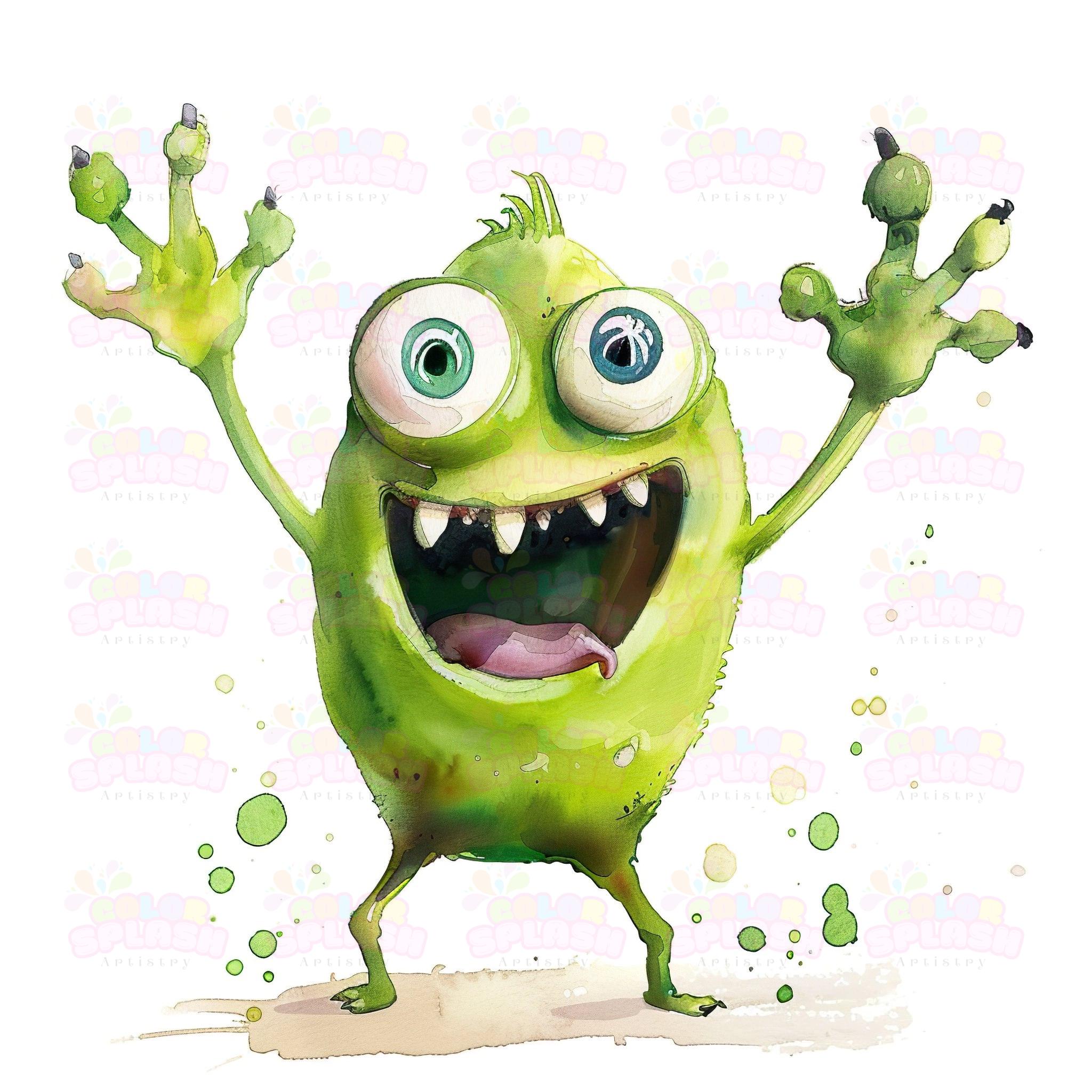 18 Green Monster Mash Art Cute Monster Print for Halloween Decor ...