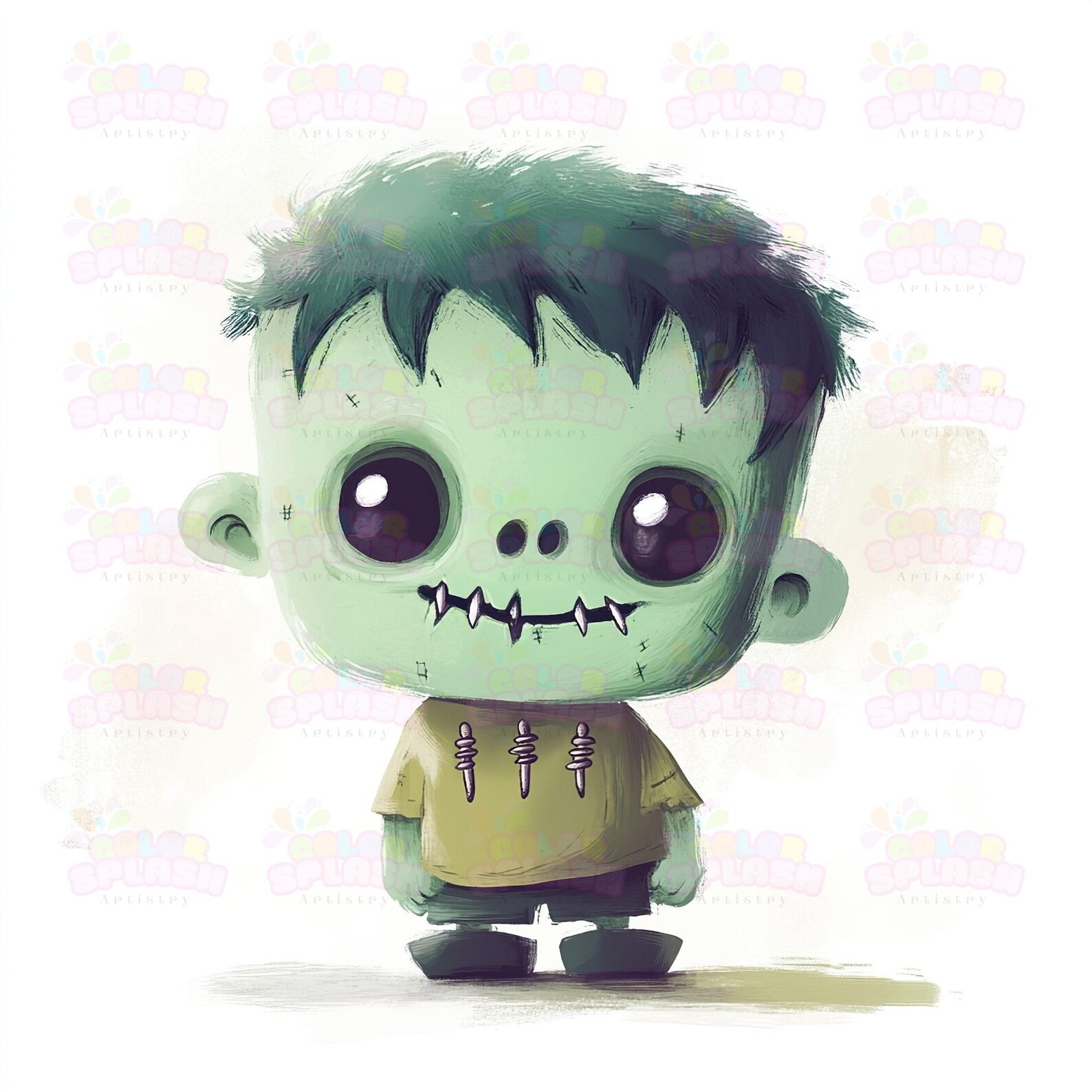 14 Cute Frankenstein Clipart | Green Monster With Bolts | Playful ...