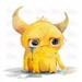 19 Playful Yellow Monster Art Print | Cute Monster Illustration for ...