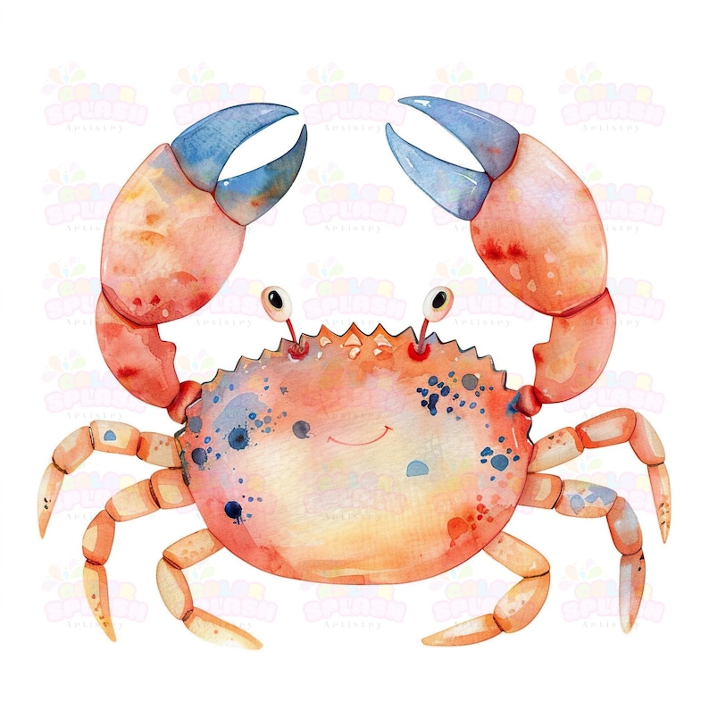 17 Adorable Cute Crab Art | Friendly Pastel Crab Illustration | Ocean ...