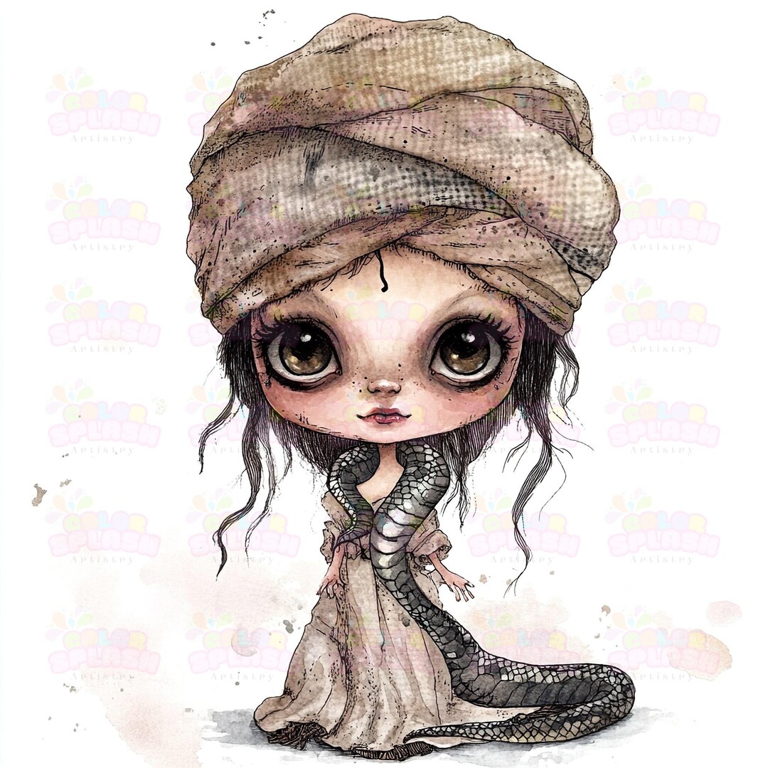 16 Evil Chibi Witch Art | Snake Skin Turban & Burpal Sack Clothing ...