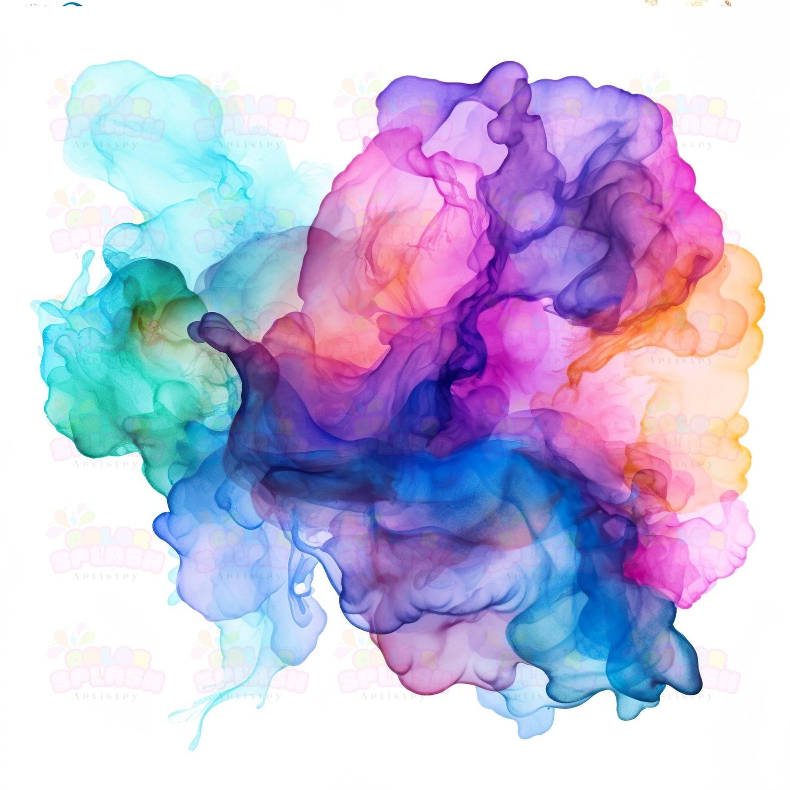 16 Pink Watercolor Spots | Digital Splatter Art for Crafting ...