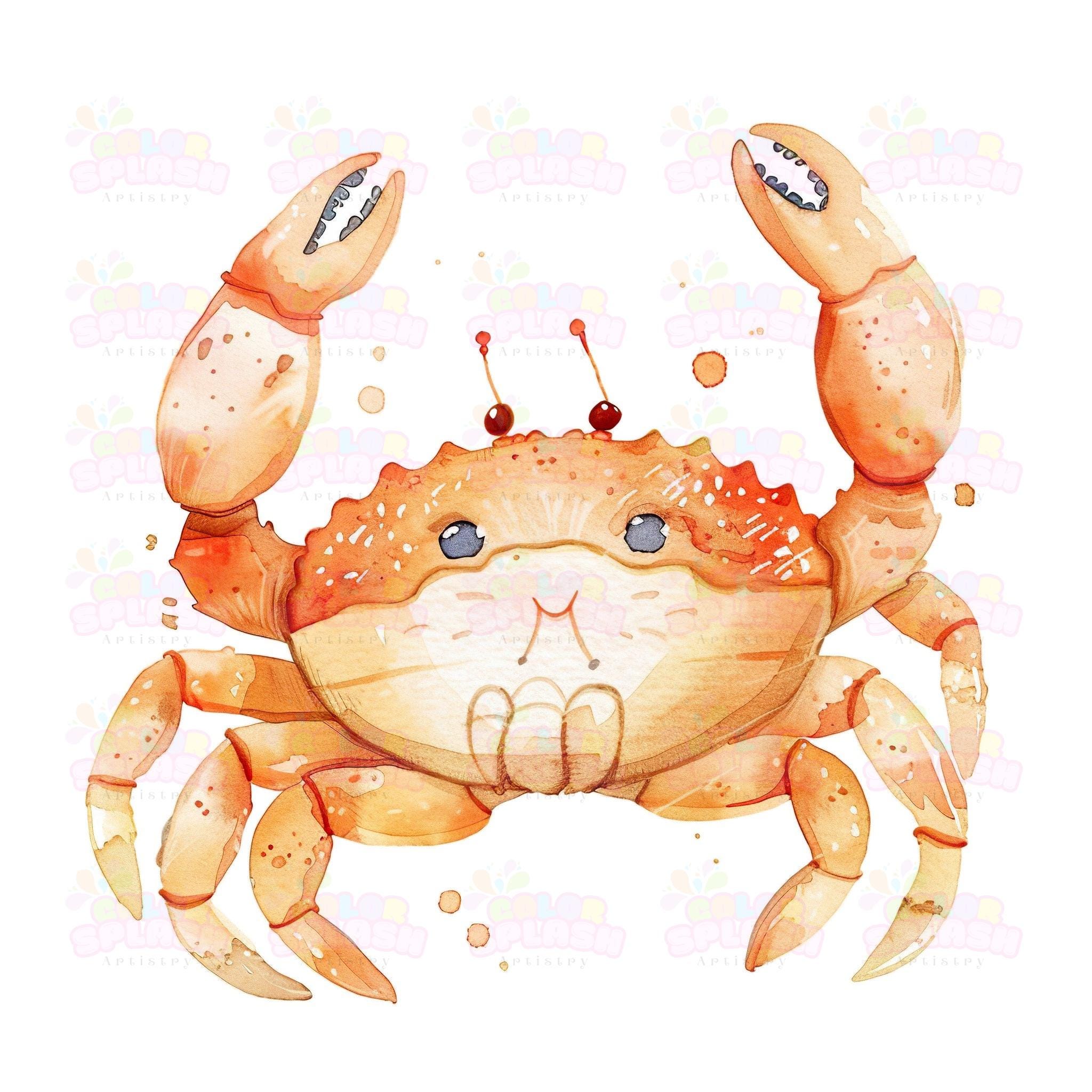 17 Adorable Cute Crab Art | Friendly Pastel Crab Illustration | Ocean ...