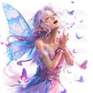 14 Cute Singing Fairy in Colorful Clothes With Pink and Purple, Light ...