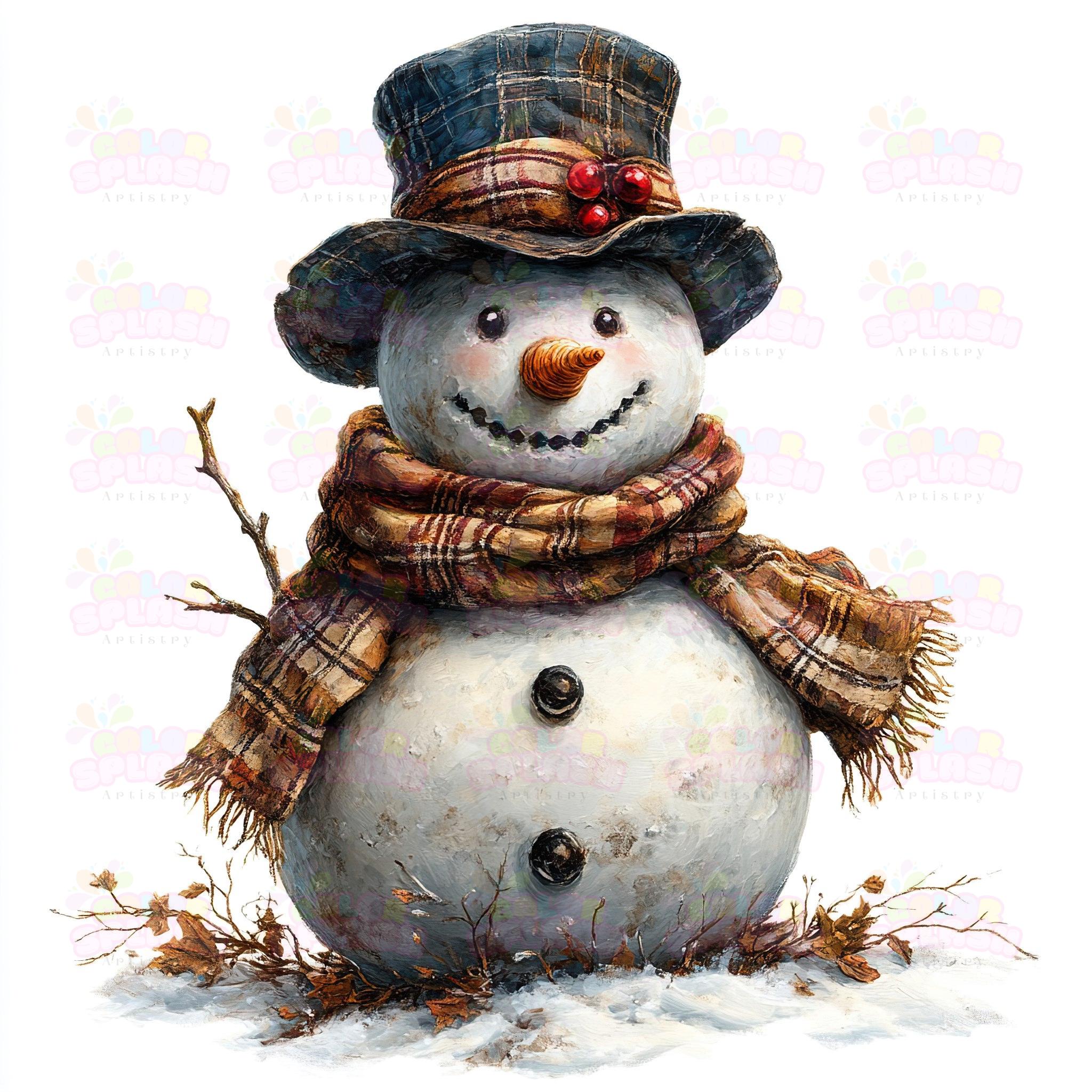 17 Watercolor Snowman Clipart | Cute Winter Decor | Christmas Art ...