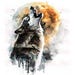 20 Werewolf Howling at the Moon | Spooky Night Art Print | Halloween ...