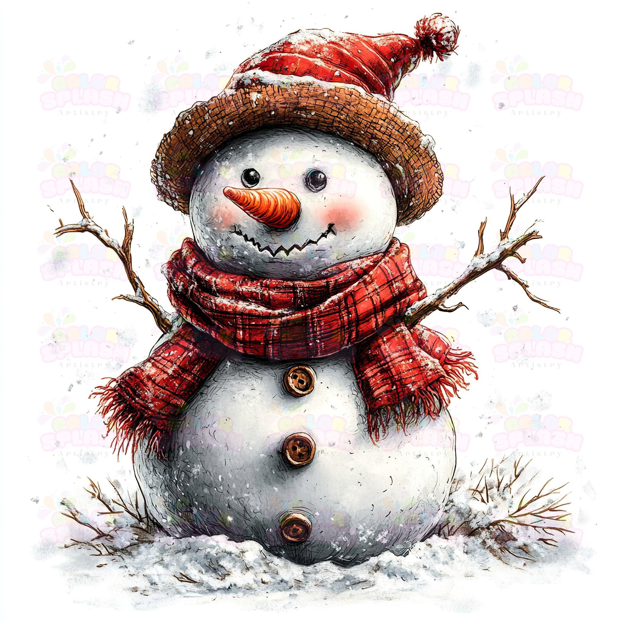 17 Watercolor Snowman Clipart | Cute Winter Decor | Christmas Art ...
