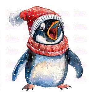 16 Adorable Winter Penguin Art | Cute Penguin Clipart With Hat | Cozy ...