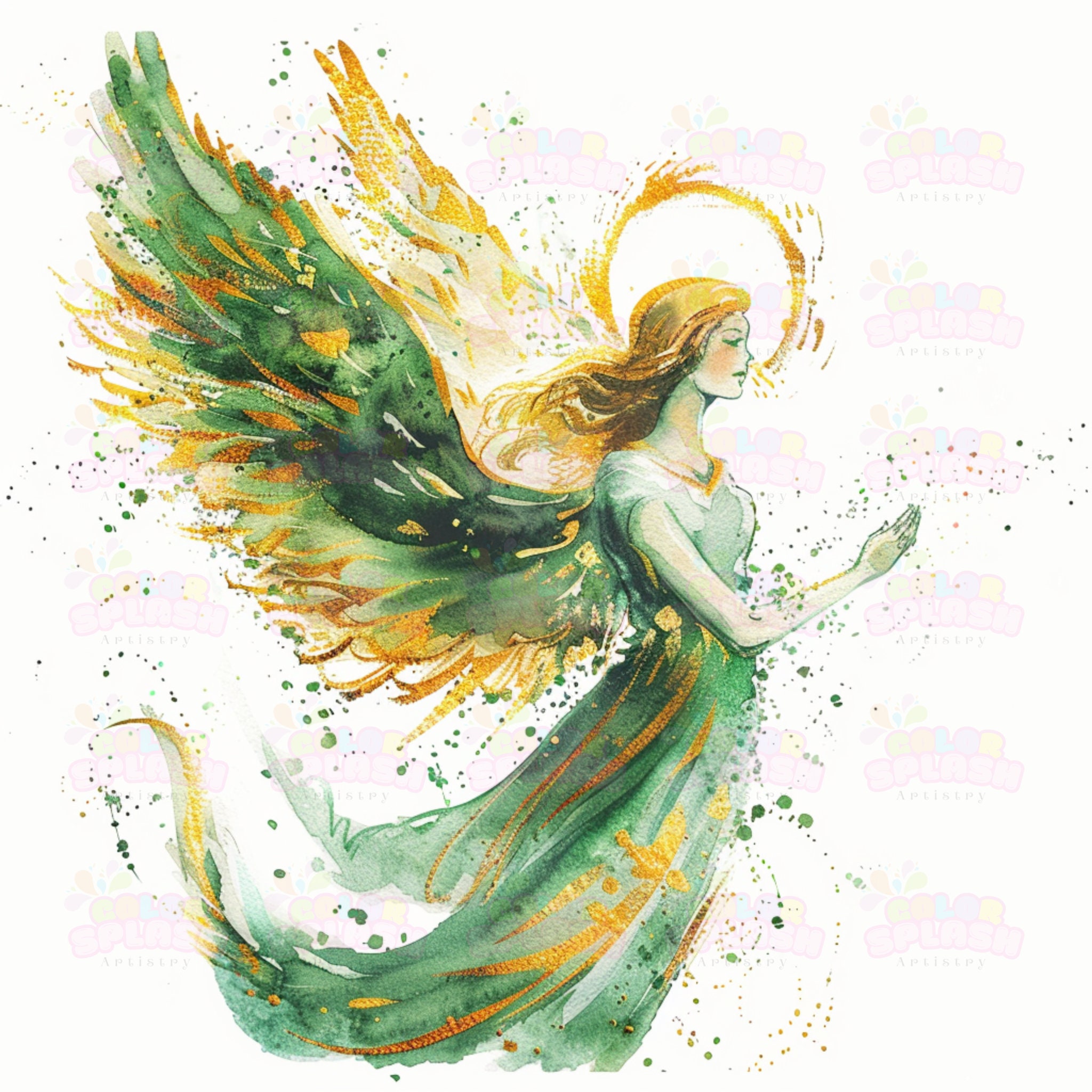 19 Watercolor Angel Clipart, Angel W/ Golden Halo, Cute Angel ...