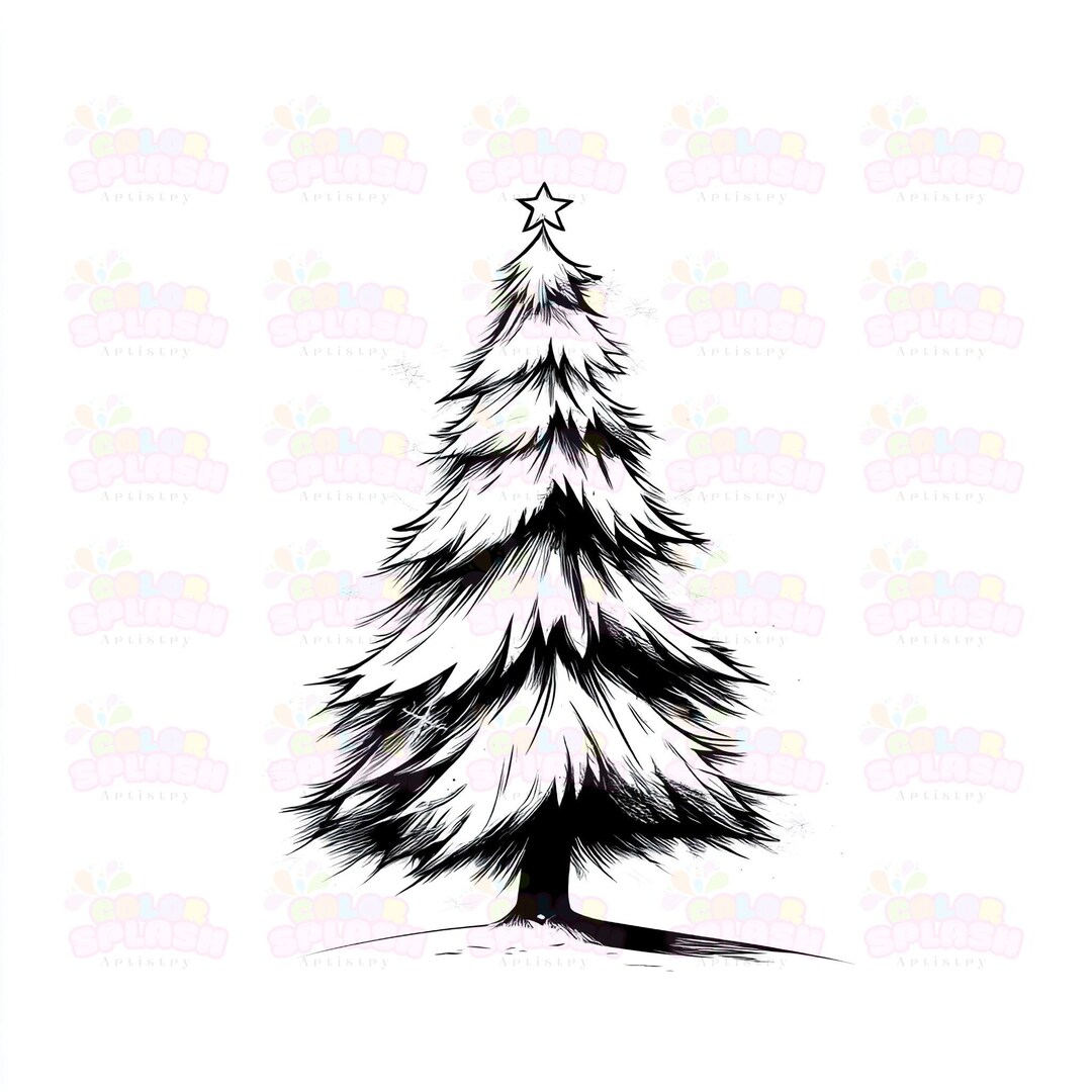 13 Hand Drawn Christmas Tree Art | Simple Holiday Decor | Minimalist ...