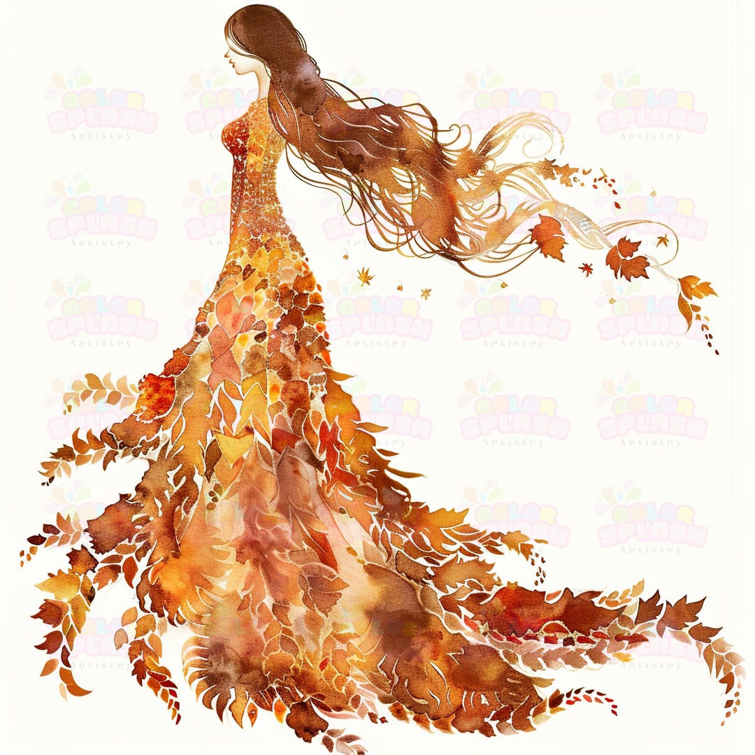 14 Watercolor Autumn Goddess Art | Fantasy Fall Decor | Whimsical ...
