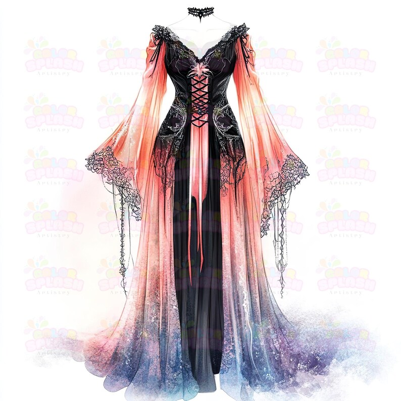 18 Vintage Witch Wardrobe Art - Enchanted Clothing Rack in Light Pink ...