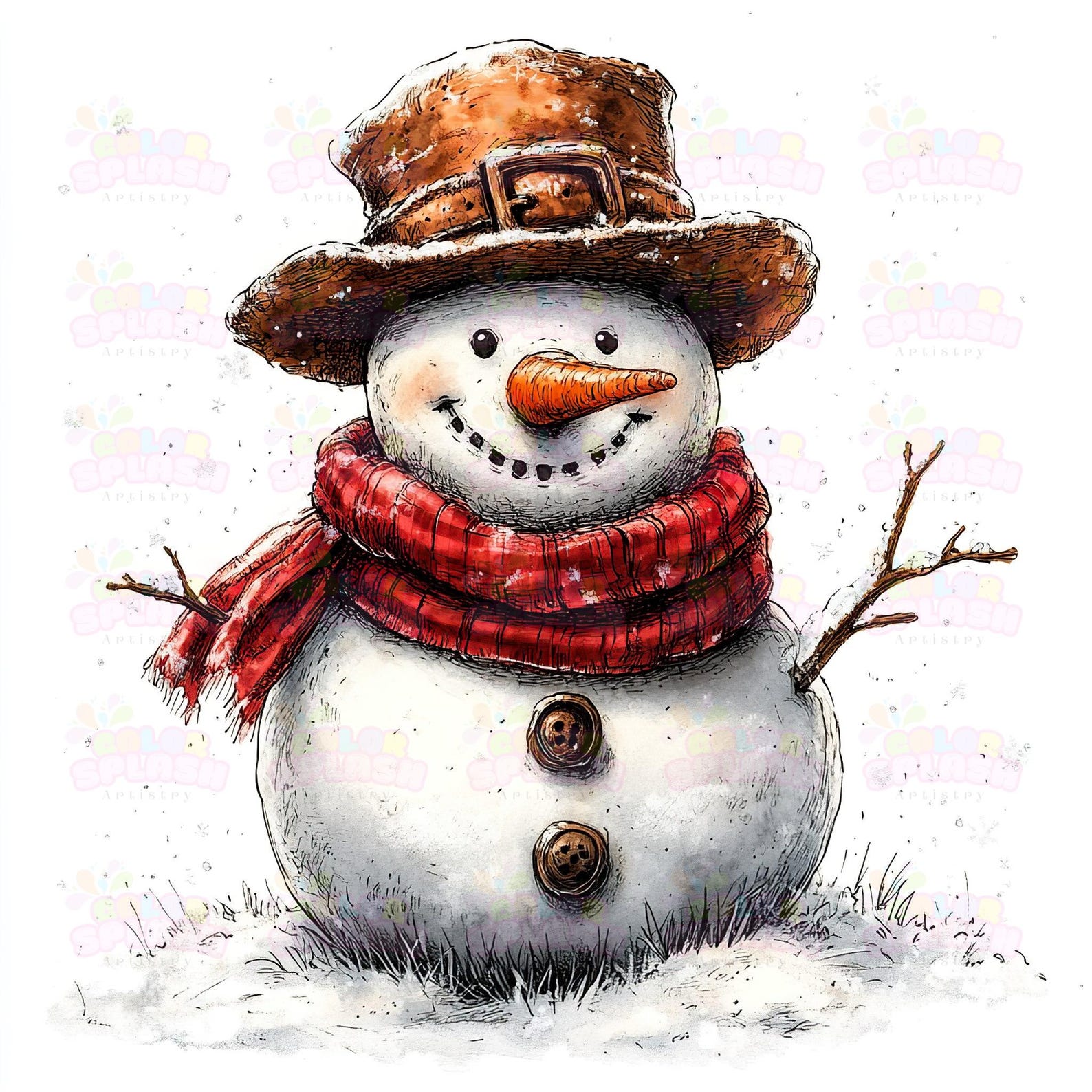17 Watercolor Snowman Clipart | Cute Winter Decor | Christmas Art ...