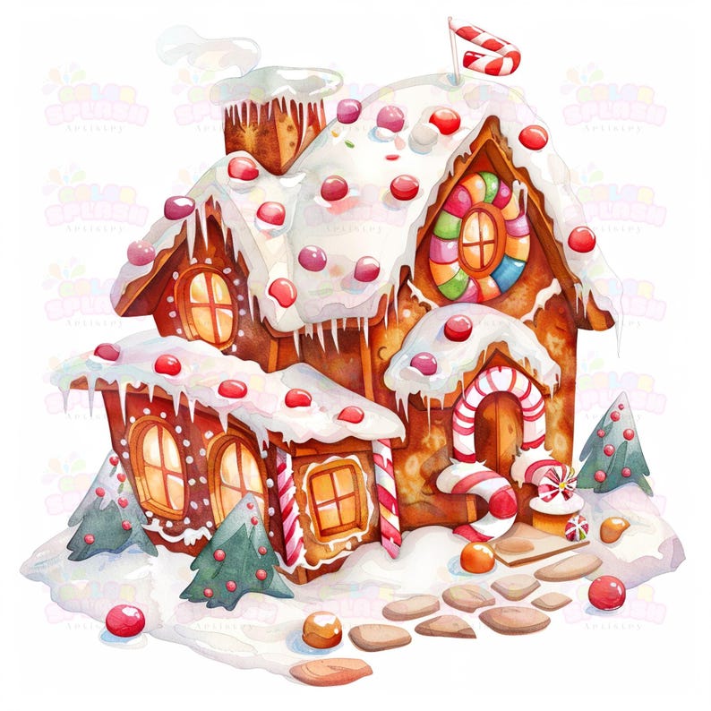 15 Charming Gingerbread Houses Clipart | Festive Christmas PNG for ...