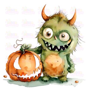 14 Monster Mash Halloween Party Clipart | Cute Spooky Monsters Digital ...